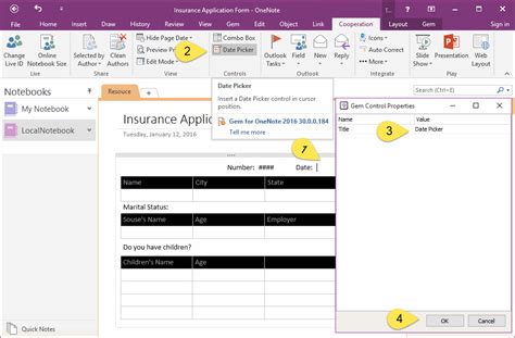 在 Onenote 中创建表单时使用内容控件 数字笔记珍宝 Onenotegem