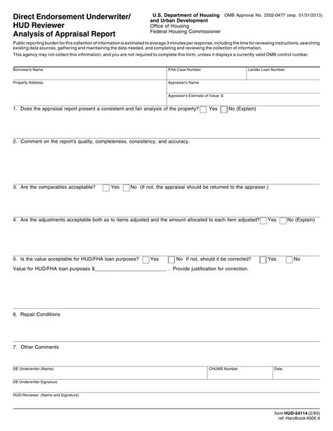 Form Hud 54114 ≡ Fill Out Printable Pdf Forms Online