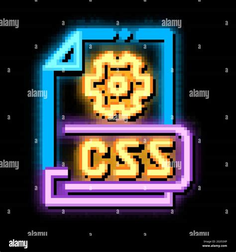Front End Css Code Neon Glow Icon Illustration Stock Vector Image Art Alamy