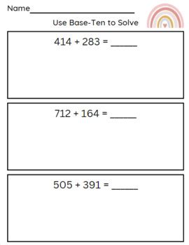 Adding Digit Numbers Using Base Ten Strategy Within Without Regrouping