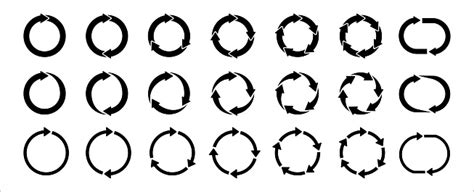 Set Ikon Panah Lingkaran Simbol Isi Ulang Refresh Loading Recycle Dan Repeat Set Ikon Vektor