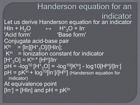 Theory Of Indicators Choice Of Indicator Acid Base Indicator Pptx