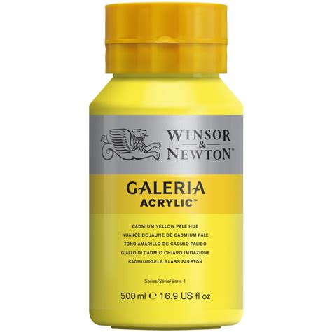 Galeria Acrylic Paints 500ml Cadmium Yellow Pale Hue Reddi Arts