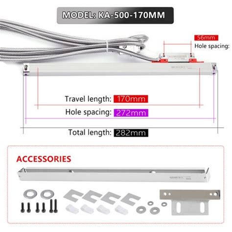 Slim Sino Ka500 170mm 6 69 Travel 5um Ttl Lathe Linear Scale Encoder Dro Ebay