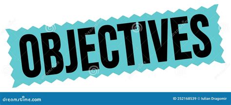 OBJECTIVES Text Written On Blue Black Zig Zag Stamp Stock Illustration Illustration Of Stamp