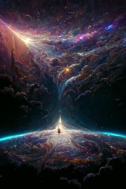 Premium Photo Man Standing In The Middle Of A Space Filled With Stars