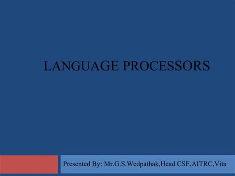 Language Processors Pdf