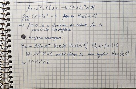1st Year Of University Uniform Convergence Of A Sequence Of Functions
