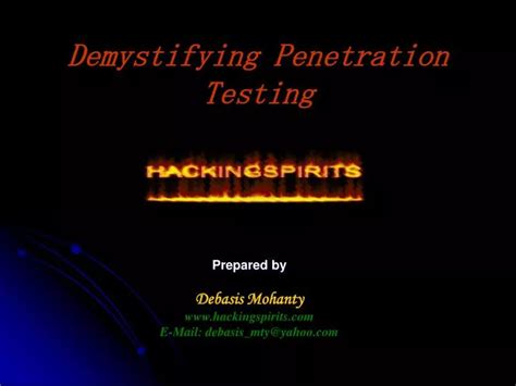 Ppt Demystifying Penetration Testing Powerpoint Presentation Free