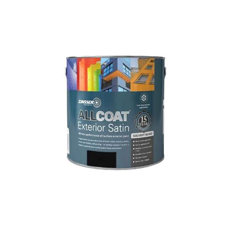 Zinsser Allcoat Exterior SB 15 Year Protection Satin White Black 1L