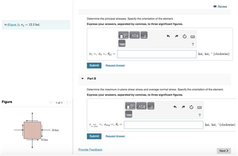 Solved Determine The Principal Stresses Specify The Chegg