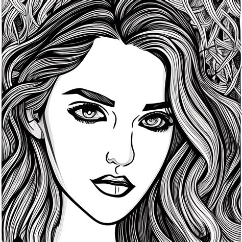 Cara De Mujer Para Colorear Pagina