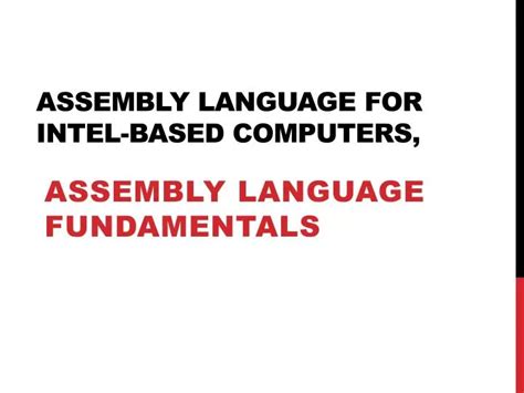 ppt assembly language for intel based computers powerpoint