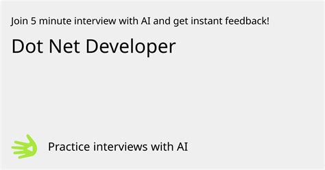 Greetai — Dot Net Developer Interview Practice And Instant Feedback