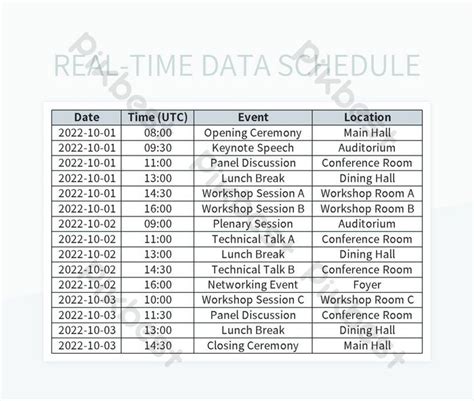Enhancing Productivity With Real Time Data Scheduling Excel Template Free Download Pikbest