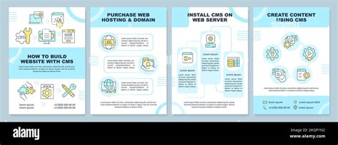 Building Website With Cms Turquoise Brochure Template Stock Vector Image And Art Alamy