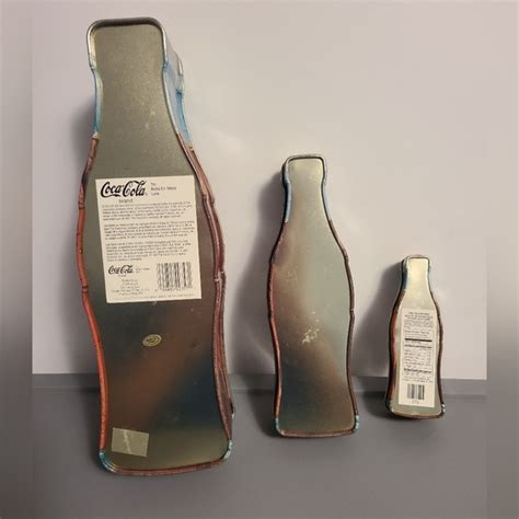Coca Cola Accents Vintage Coca Cola Large Hinge Tin Medium And Small Metal Bottle Tin With