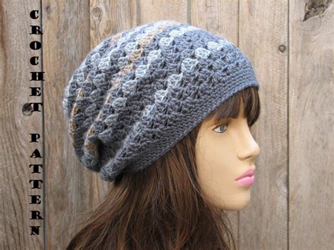 Crochet Hat Slouchy Hat Crochet Pattern Pdfeasy Great For