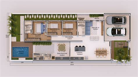 Plantas De Casas Com 3 Quartos 85 Modelos E Projetos Grátis Planta De Casa Terrea Casas Com 3