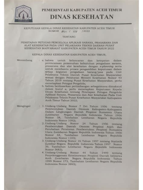 Sk Pengelola Aspak Puskesmas Pdf