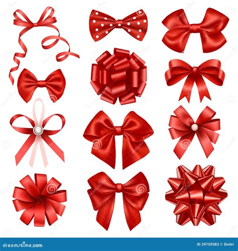 Red Ribbon Bows Stock Vector Image 39759383