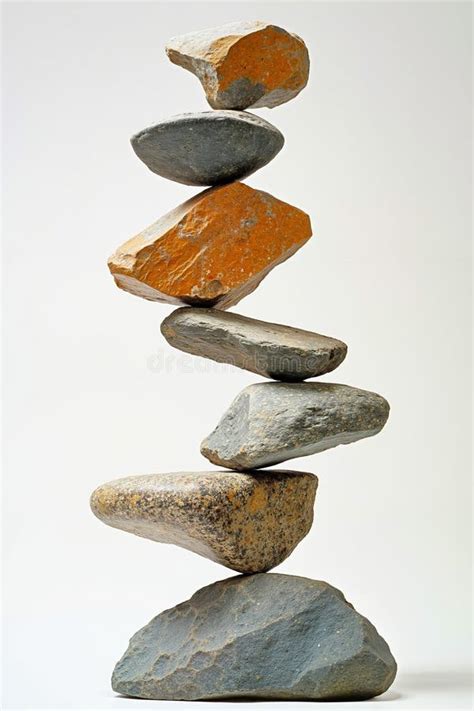 Stack Five Rocks Varying Colors Sizes Stock Photos Free Royalty