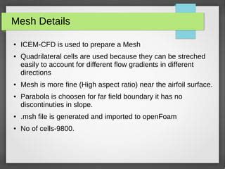 Openfoam Analysis Of Flow Over Aerofoil PPT