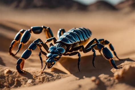 Premium AI Image | A large black scorpion in the desert