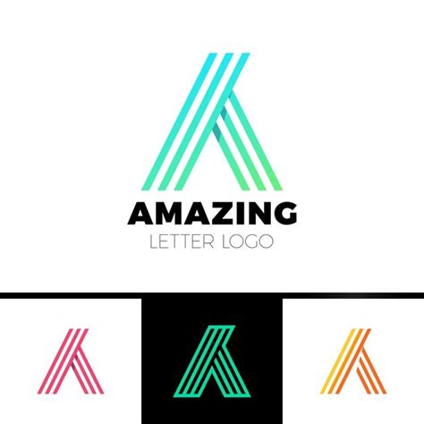 Letra Abstrata Um Modelo De Design De Logotipo Vetor Premium