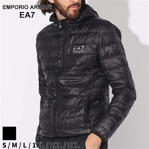 【楽天市場】アルマーニ ダウン Emporio Armani Ea7 エンポリオアルマーニ フード メンズ ライトダウン アウター ロゴ 黒