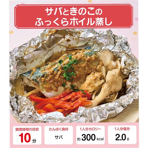 サバときのこのふっくらホイル蒸しレシピ【管理栄養士監修】 ｜ カーブス