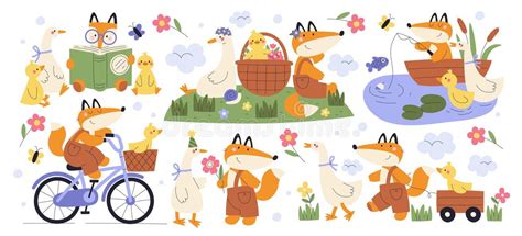 Cute Cartoon Fox Riding Bicycle Stock Illustrations 81 Cute Cartoon