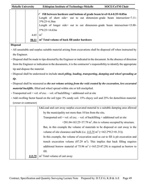 Contract Specification And Quantity Surveyingdocx