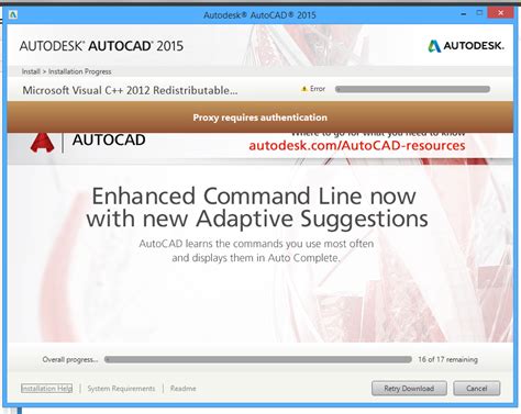 proxy requires authentication on install autodesk community