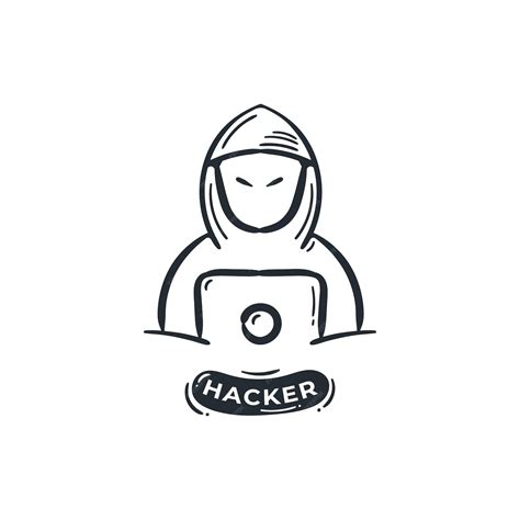 Premium Vector Hacker Phishing Cybercrime Logo Icon Hand Drawn