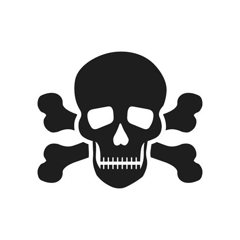 Skull And Bones Vector Icon Danger Illustration Sign Poison Symbol Or