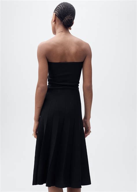 Vestido Punto Evasé Palabra De Honor Mujer Mango España Península