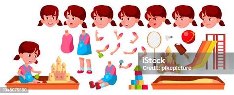 여 자가 유치원 아이 벡터입니다 애니메이션 만들기 세트입니다 감정 제스처를 얼굴 백인 어린이 식 활동입니다 대 한 웹 포스터 소책자 디자인 애니메이션 격리 된 만화 일러스트