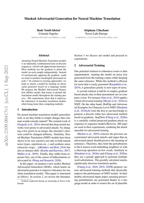 Pdf Masked Adversarial Generation For Neural Machine Translation