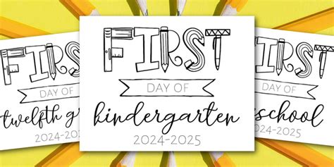 Free Printable First Day Of School Signs For Every Grade