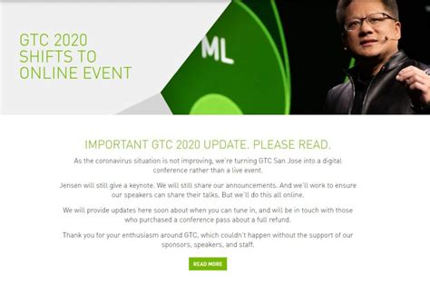 NVIDIA Switching GTC To Livestream Event Due To Coronavirus Outbreak Lowyat NET