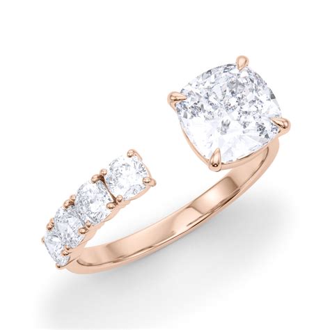 Floating Cushion Cut Diamond Ring Lab Diamonds Hautecarat®