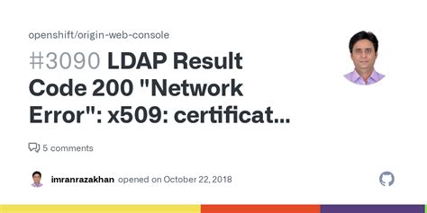 LDAP Result Code 200 Network Error X509 Certificate Signed By