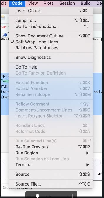Multiple Commands Are Unavailable In Code Tab Rstudio Ide Posit