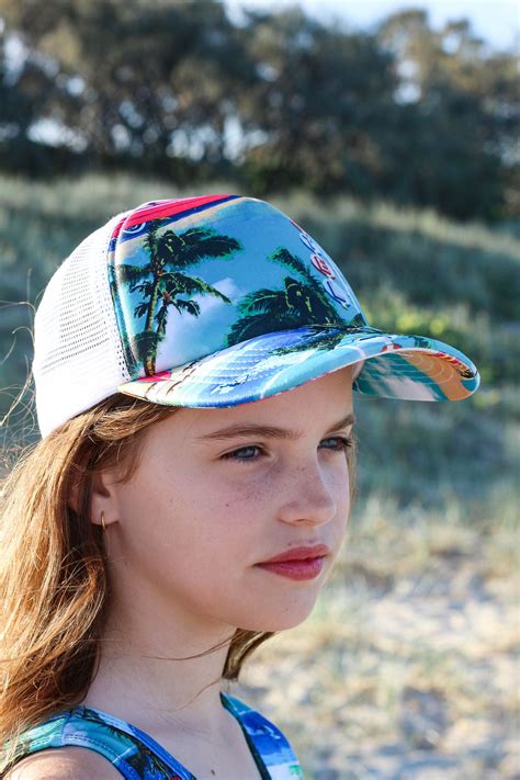 Girls Trucker Cap Retro Cadillac Olga Valentine Swimwear