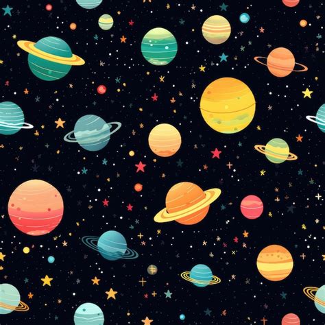Premium Ai Image Space Galaxies Celestial Bodies Seamless Pattern