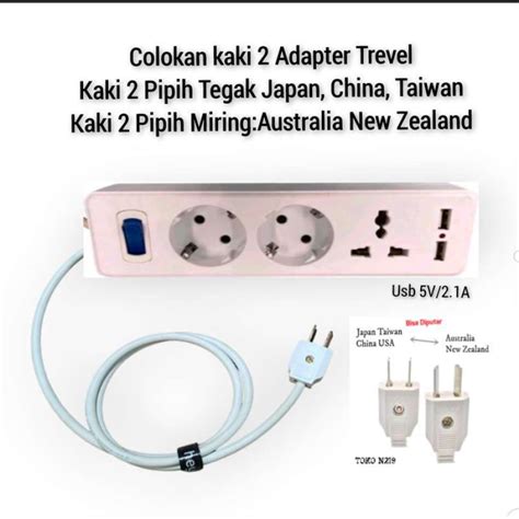Jual Colokan Listrik Kaki 2 Jepang Japan Adapter Plug Taiwan China Tipe