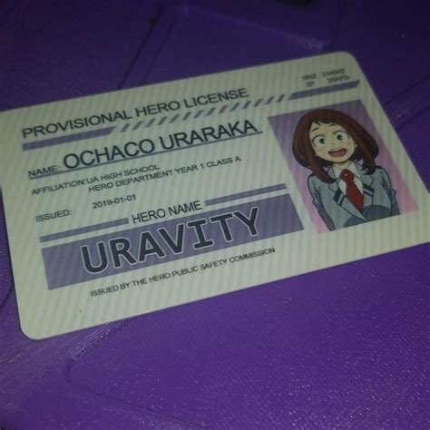 Mha Provisional Hero License My Hero Academia Etsy