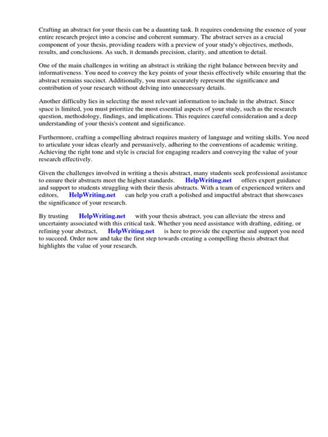 How To Make An Abstract In Thesis Sample Pdf Thesis Abstract Summary