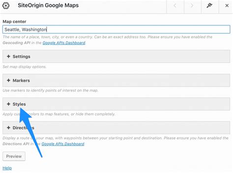 Map Styles Siteorigin